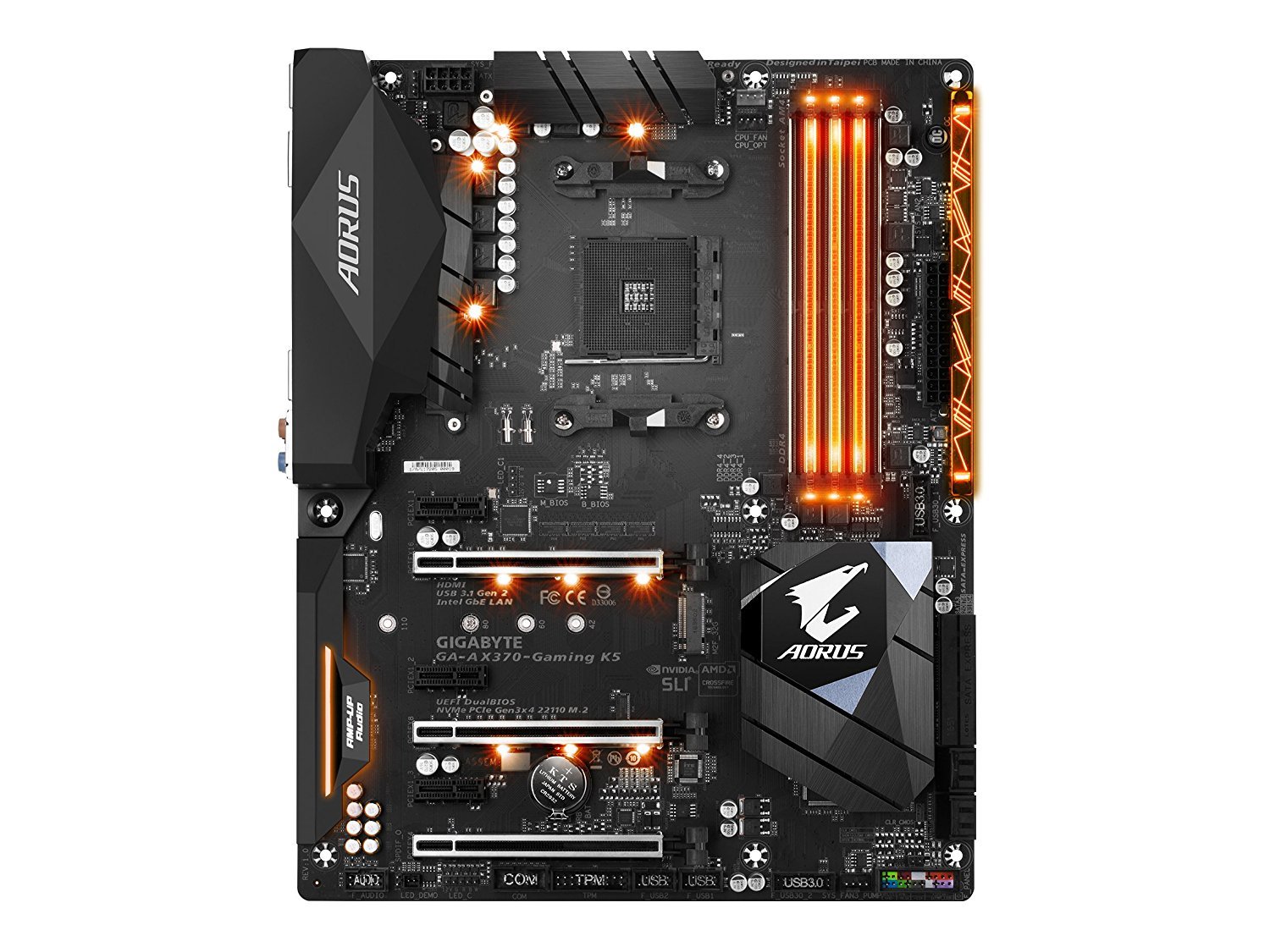 GIGABYTE GA-AX370-Gaming K5 (rev. 1.0) AM4 AMD X370 SATA 6Gb/s USB 3.1 HDMI ATX AMD Motherboard ...