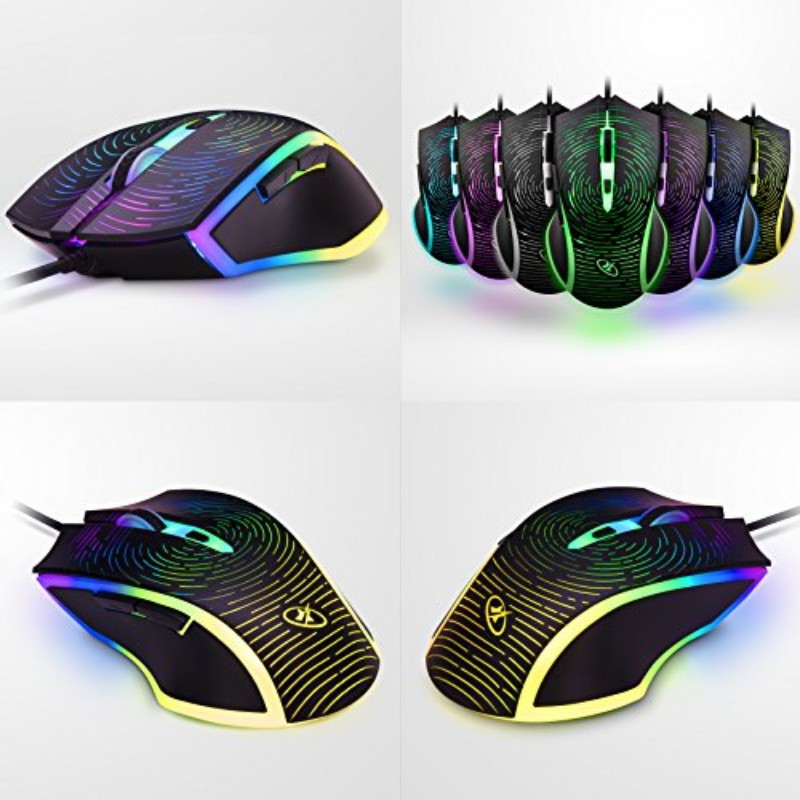 Rosewill 4000 dpi Rainbow Backlit Optical Wired Gaming Mouse (NEON M53 ...