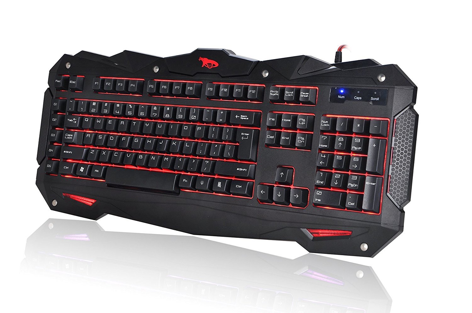 iMicro Cobra IM-KBCOBV8 LED Backlit 110-Key Gaming Keyboard w/5 ...