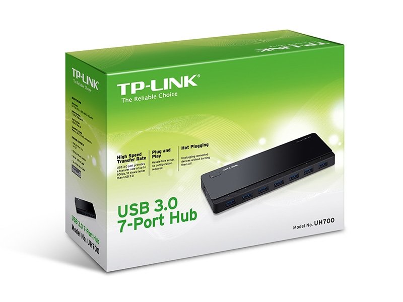 TP-LINK UH700 7-Port USB 3.0 Hub with 12V/2.5A Power Adapter : www ...