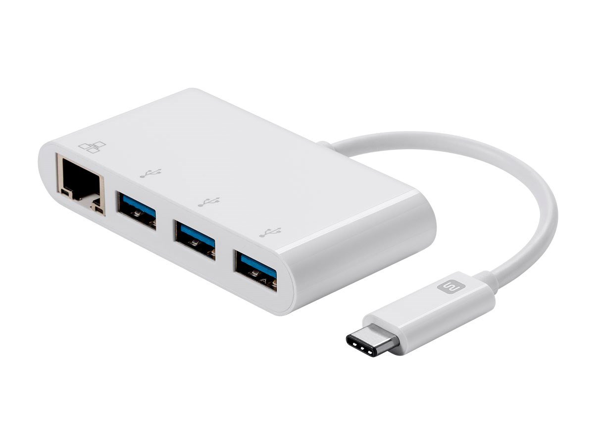 Monoprice 14503 Select Series USB-C 3-Port USB 3.0 Hub and Gigabit ...