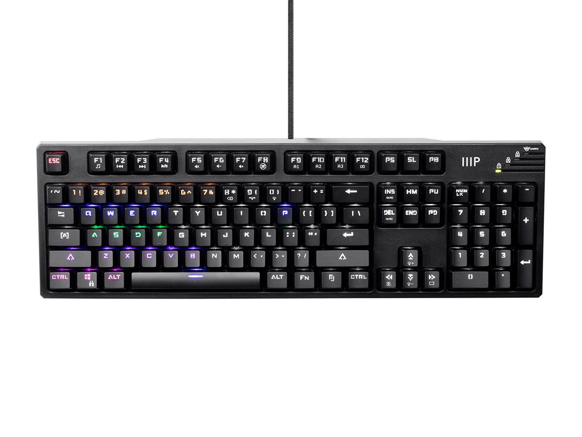 MonoPrice 13859 Multicolor RGB Backlit Full-Sized Red Switch Mechanical ...