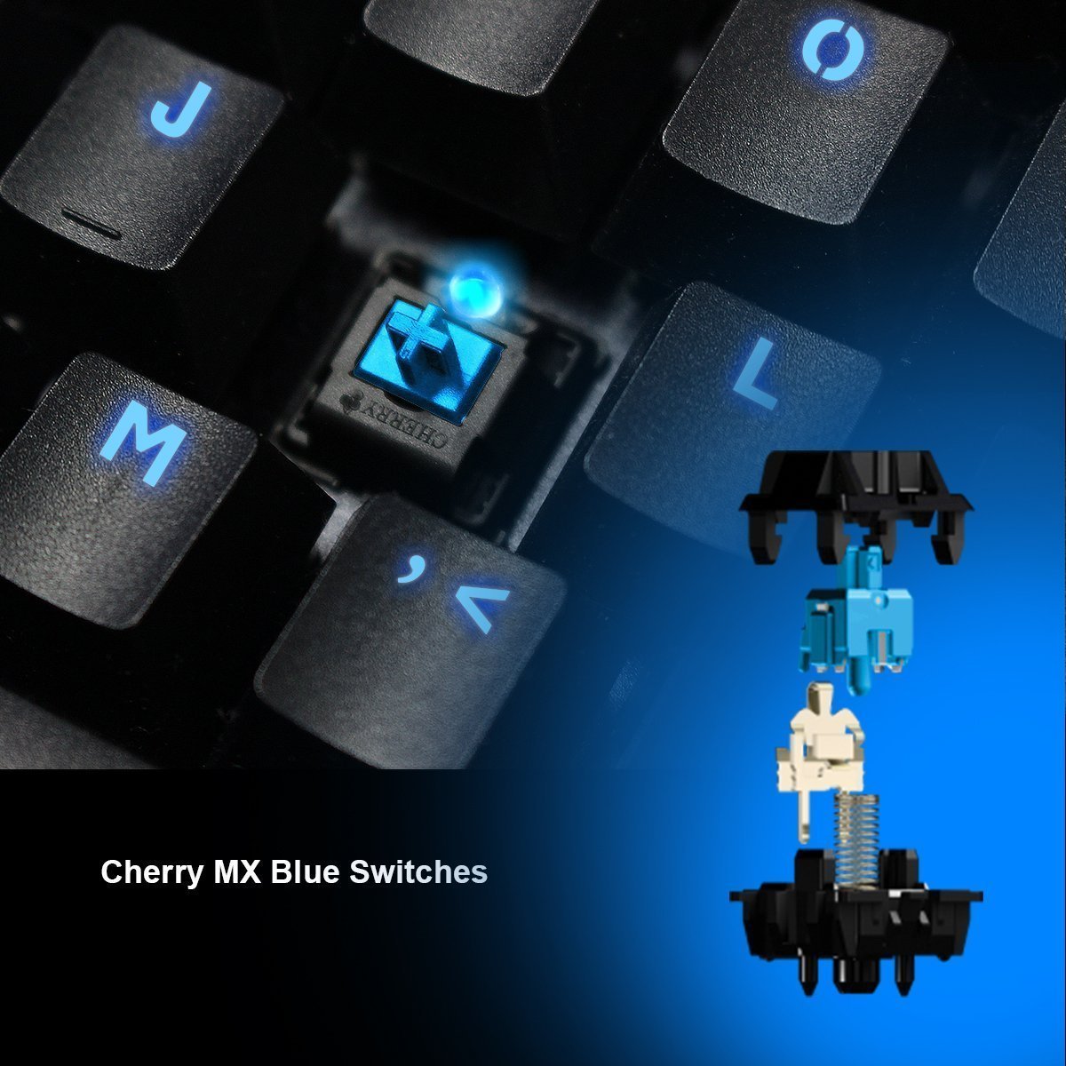 Rosewill Mechanical Gaming Keyboard with Cherry MX Blue Switches ...