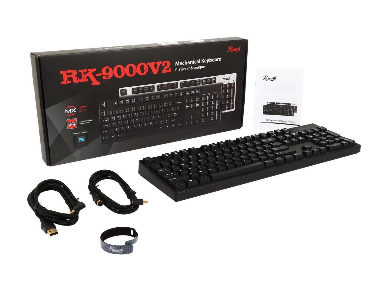 Rosewill Mechanical Keyboard with Cherry MX Blue Switches - RK-9000V2 ...