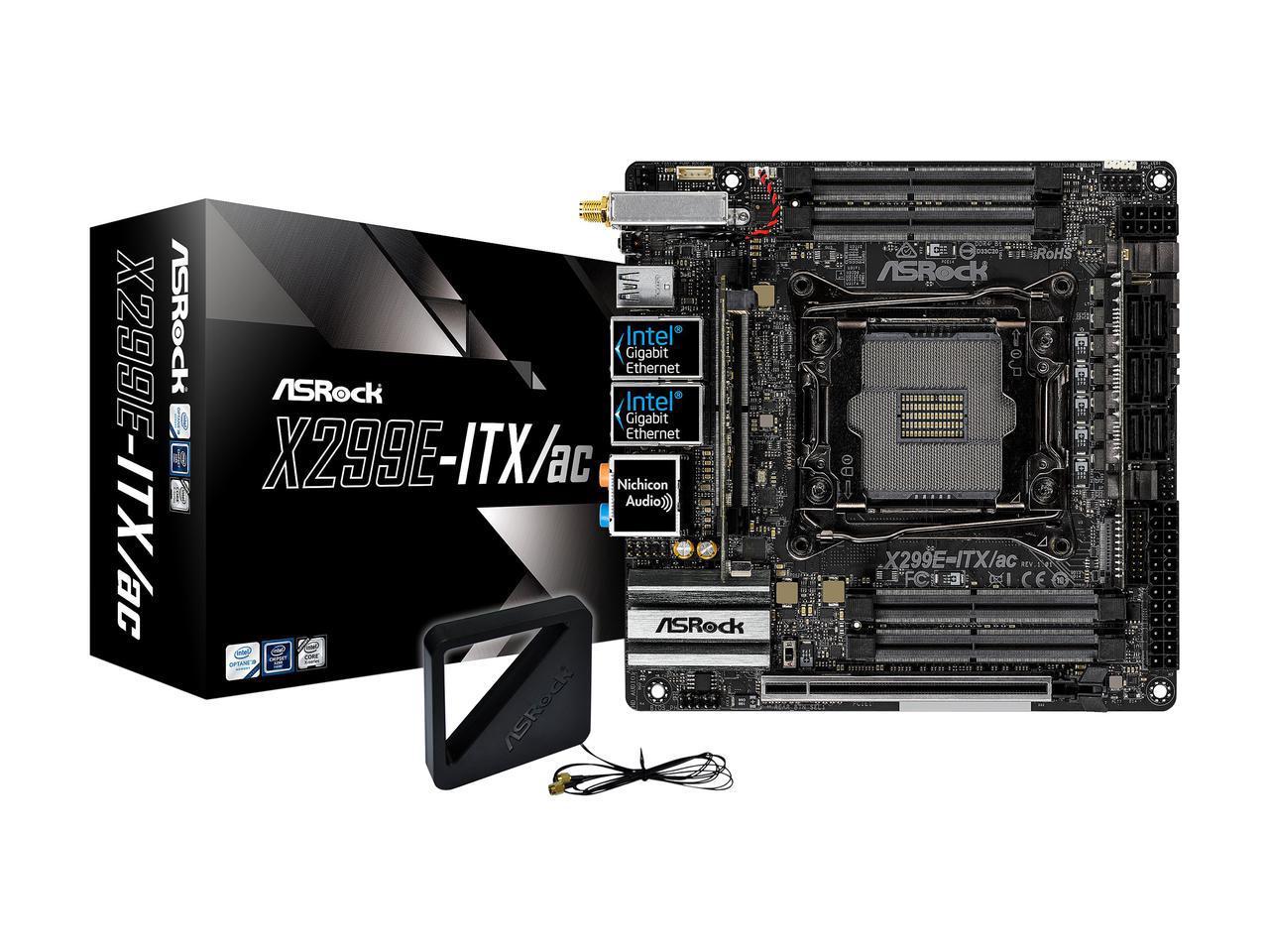 ASRock X299E-ITX/AC LGA 2066 Intel X299 SATA 6Gb/s USB 3.1 Mini ITX ...