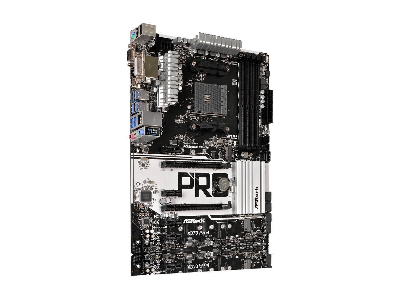 ASRock X370 PRO4 AM4 AMD Promontory X370 SATA 6Gb/s USB 3.1 HDMI ATX ...